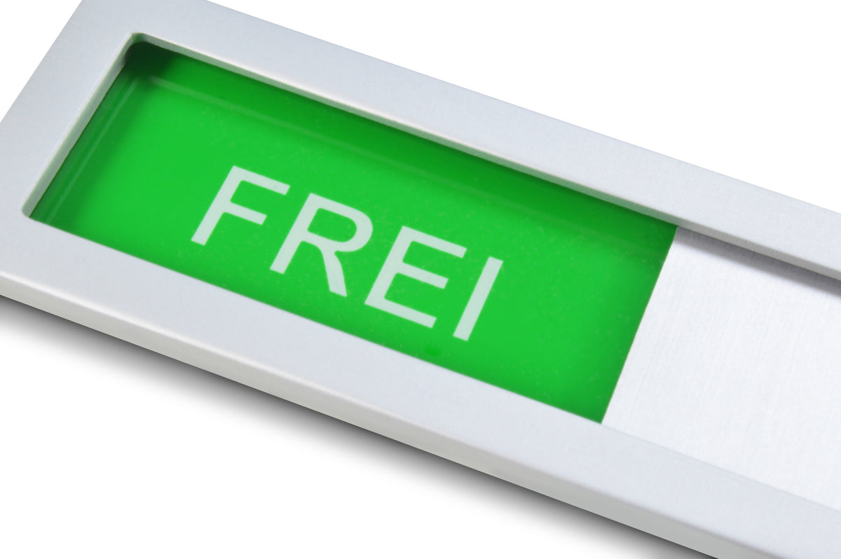 "FREI/BESETZT" Schiebeschild Design S – SynMe Germany Schildlösungen